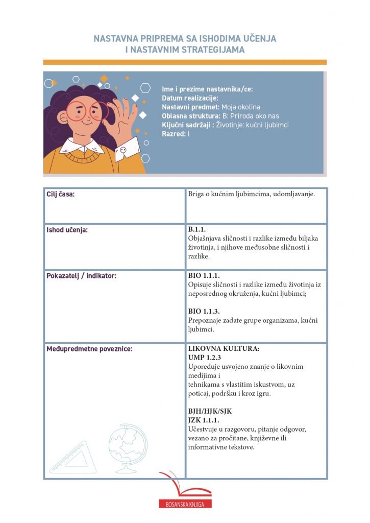 Priprema po ishodima učenja - predmetni kurikulum za prvi razred ...